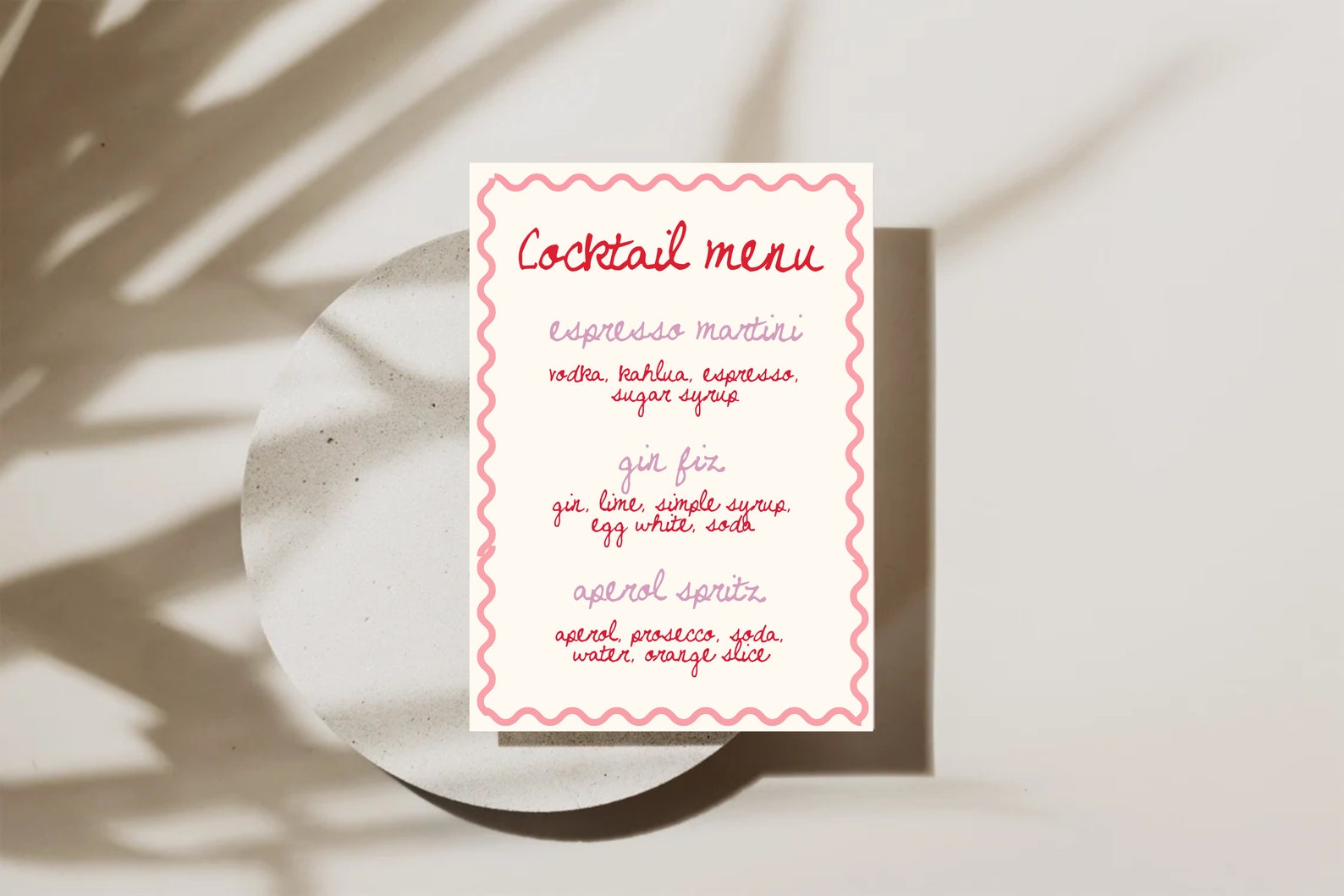 Cocktail Menu Hand Painted Bar Menu Colourful Handwritten Cocktail Menu ...