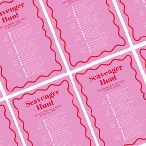 Scavenger Hunt | Modern Hens & Bridal Shower Party Games | Bachelorette ...