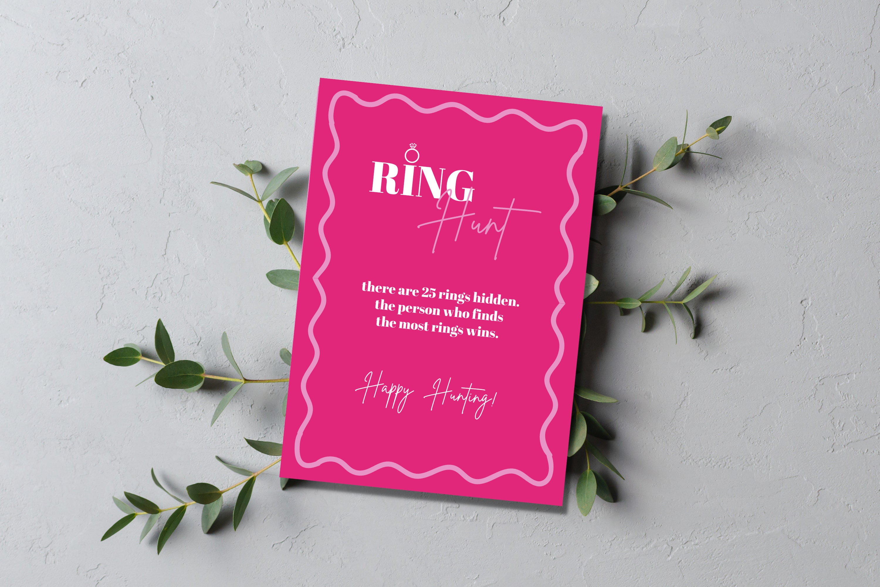 Ring Hunt Hens & Bridal Shower Party Game Bachelorette Pink Instant ...