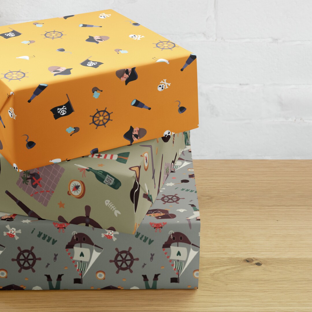Captain's Treasure Wrap- Pirate Wrapping Paper - Etsy