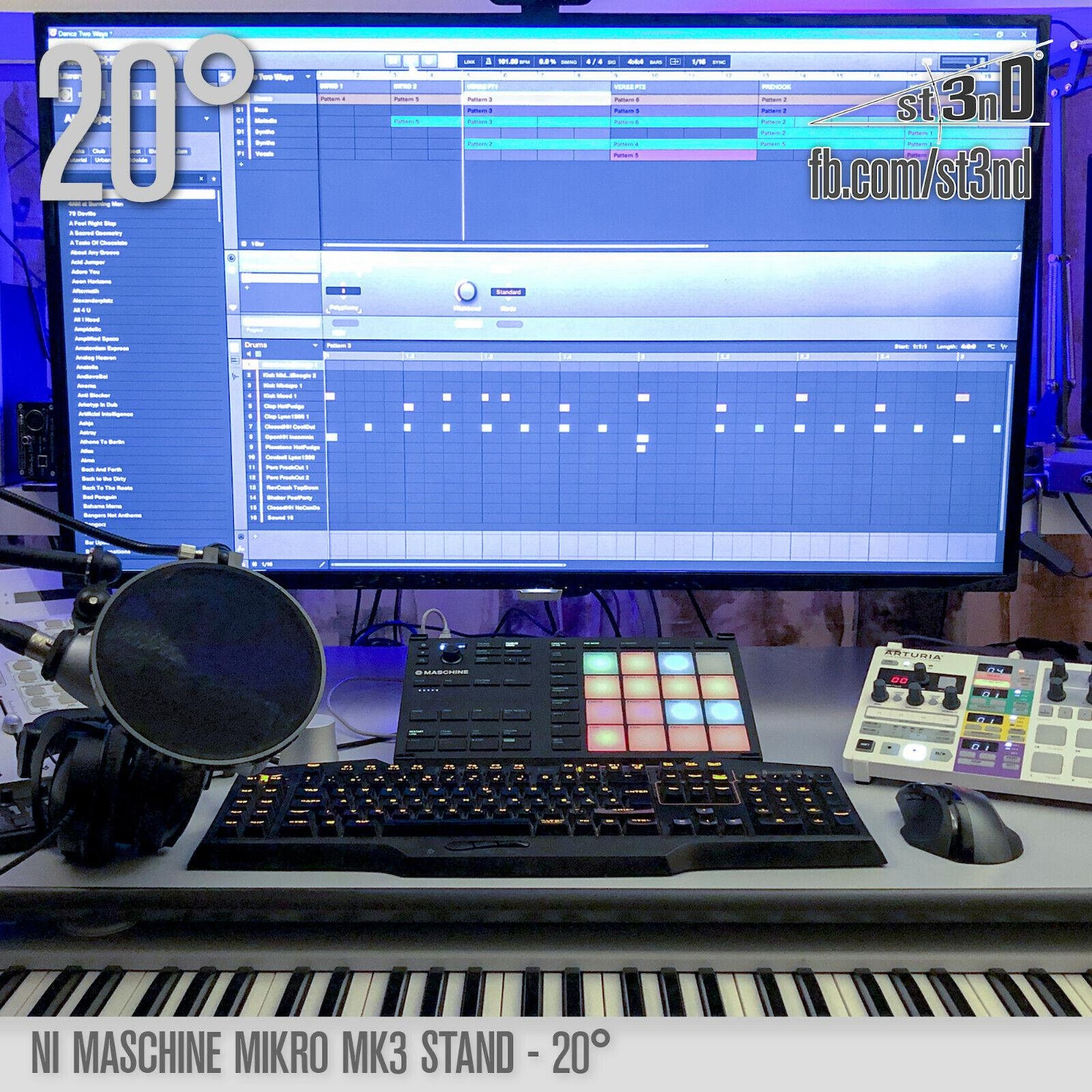 STAND for NI Maschine MIKRO Mk3 20 Degrees 3d Printed 100% Buyer ...