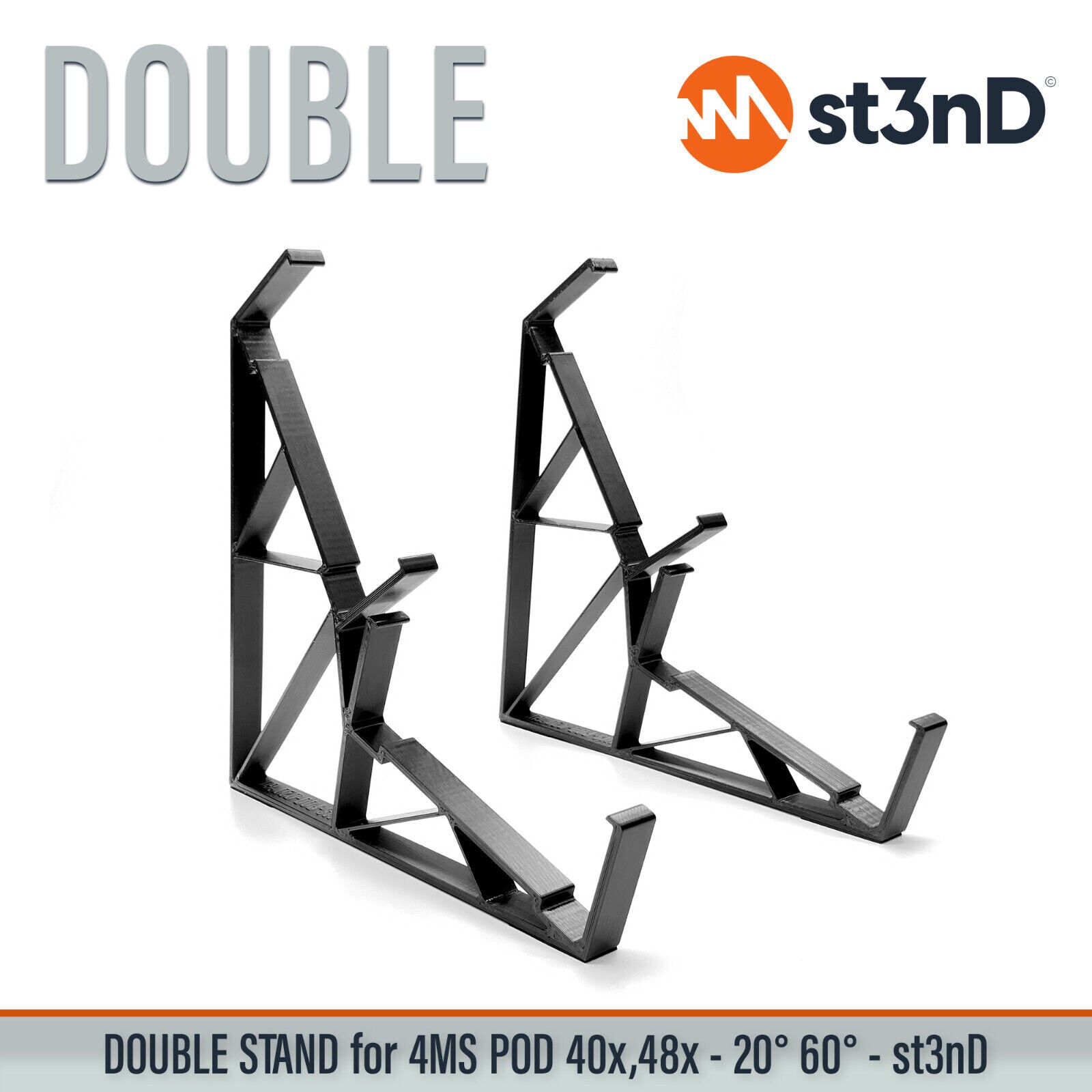 DOUBLE STAND for 4MS Pod 40x / 48x - 20 & 60 Degrees - St3nd - 3d ...