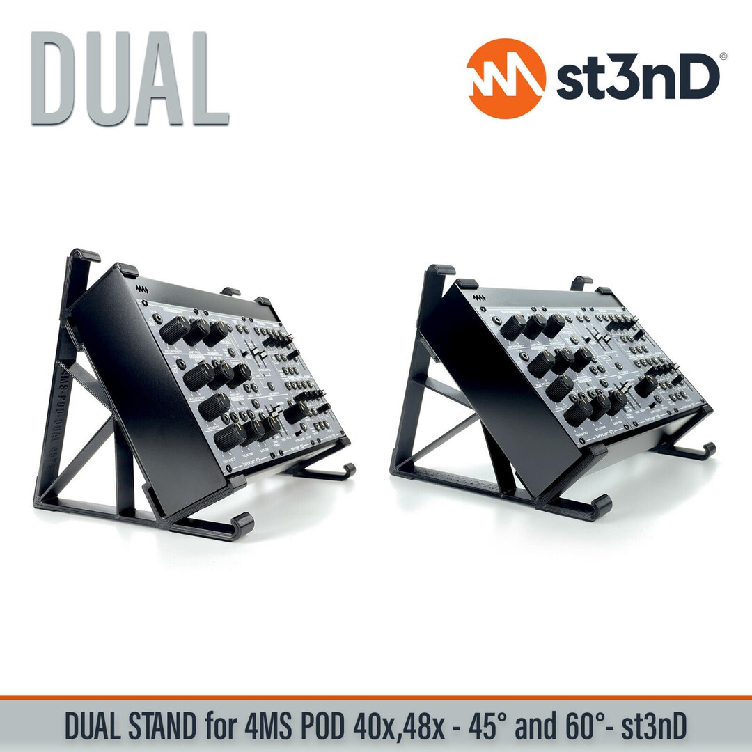 DUAL STAND for 4MS Pod 40x / 48x - 45 & 60 Degrees - St3nd - 3d Printed ...