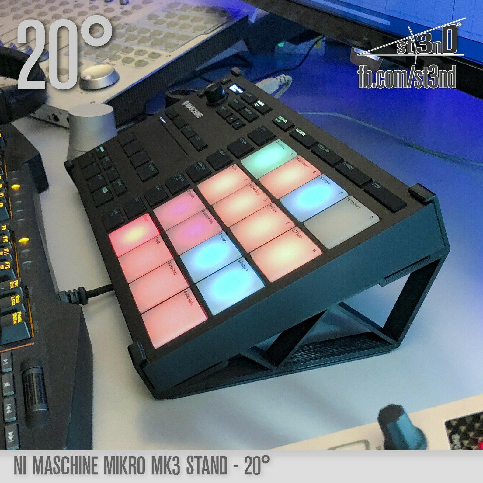 STAND for NI Maschine MIKRO Mk3 20 Degrees 3d Printed 100% Buyer ...
