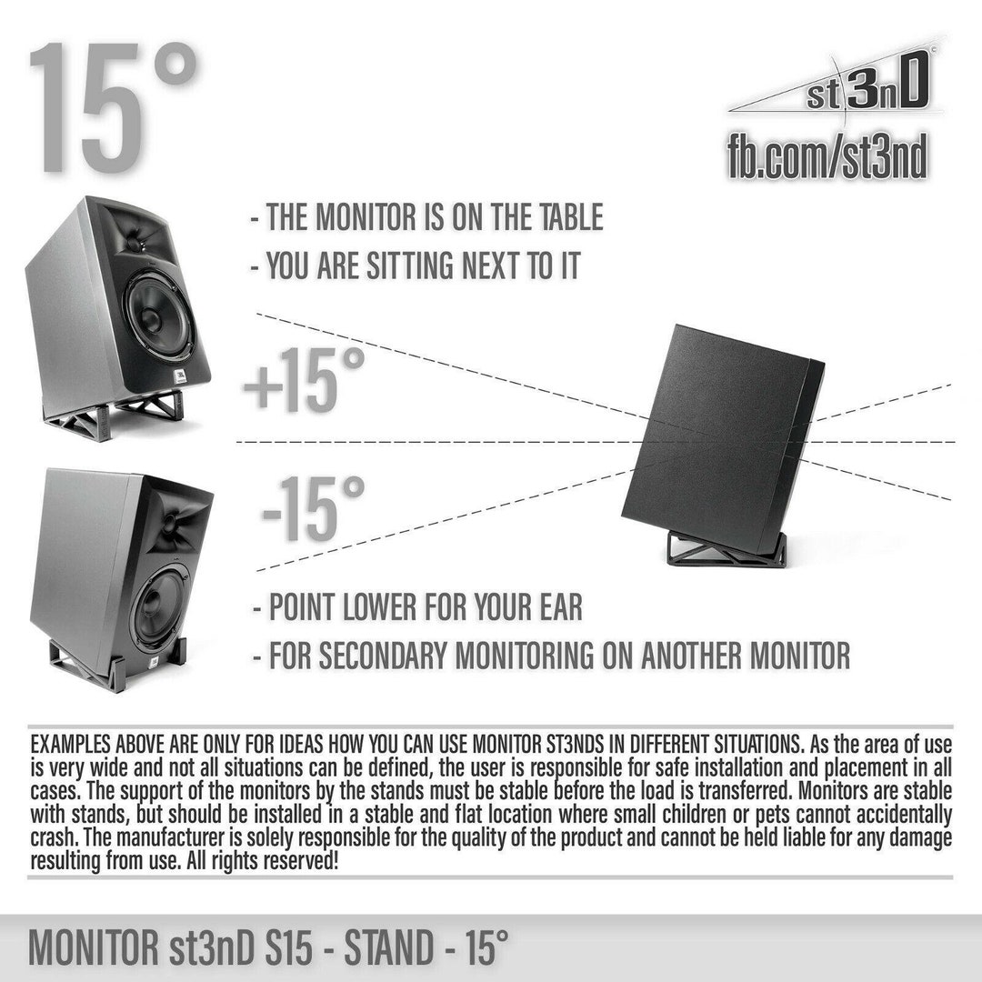 STAND for STUDIO MONITORS 15 Degrees Studio Equipment St3nd - Etsy