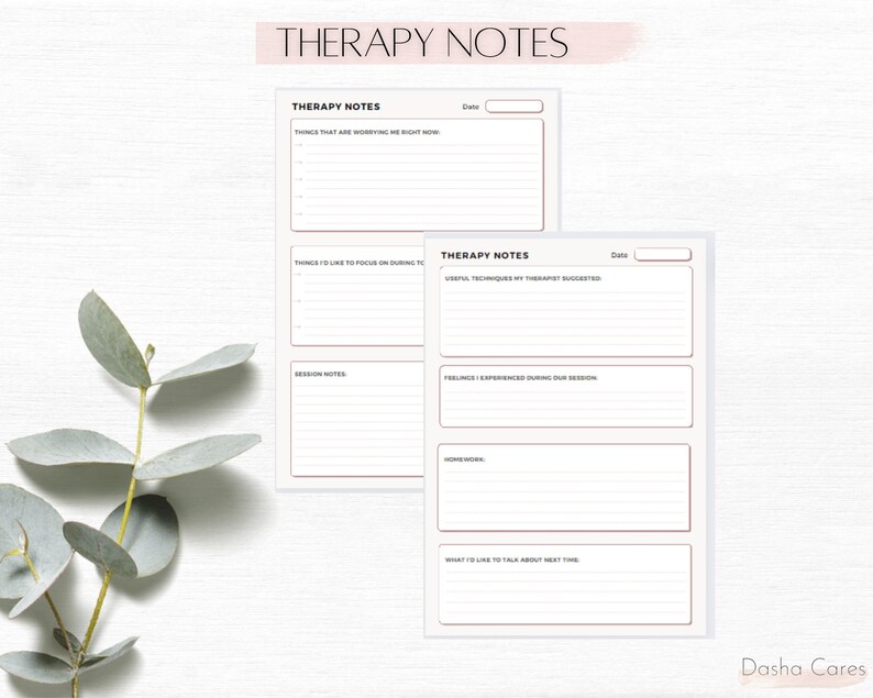 Therapy Notes Printable | Counseling Progress | Digital Session Notes ...