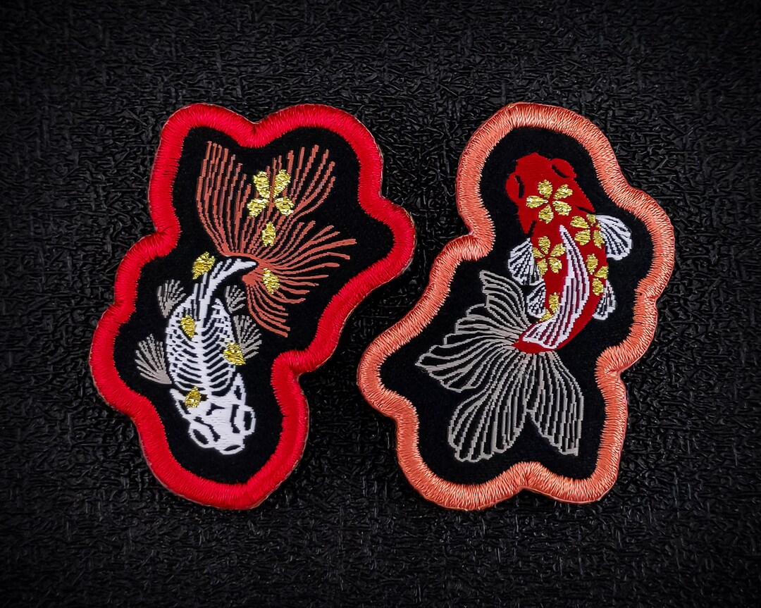 Koi Fish Goldfish and Flower Patch, Gold Cherry Blossom Flowers, Fish ...