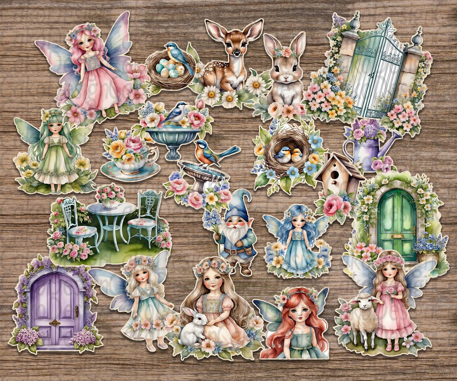 Spring Fairies and Secret Garden Fussy Cuts,spring Ephemera,junk ...