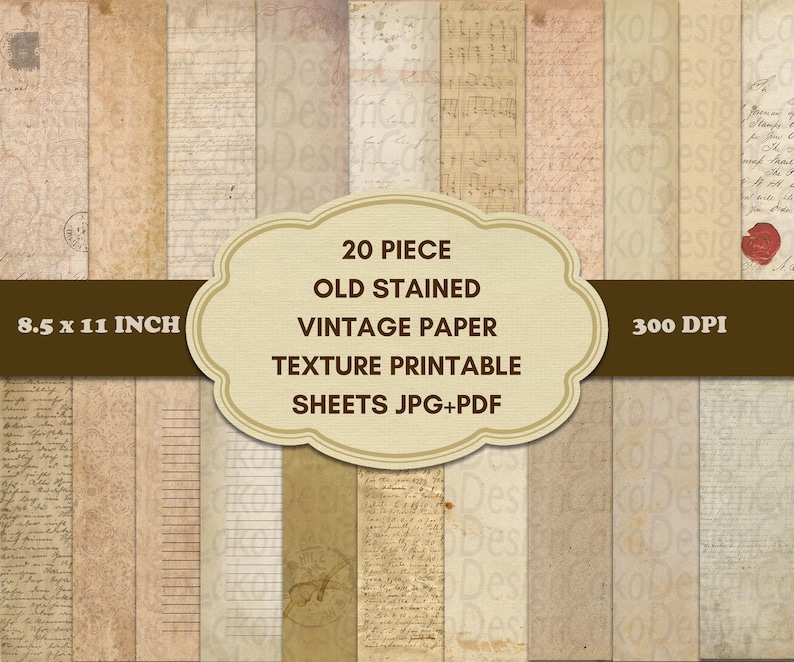 Vintage Old Stained Paper Printables, Printable Papers, Paper Texture ...