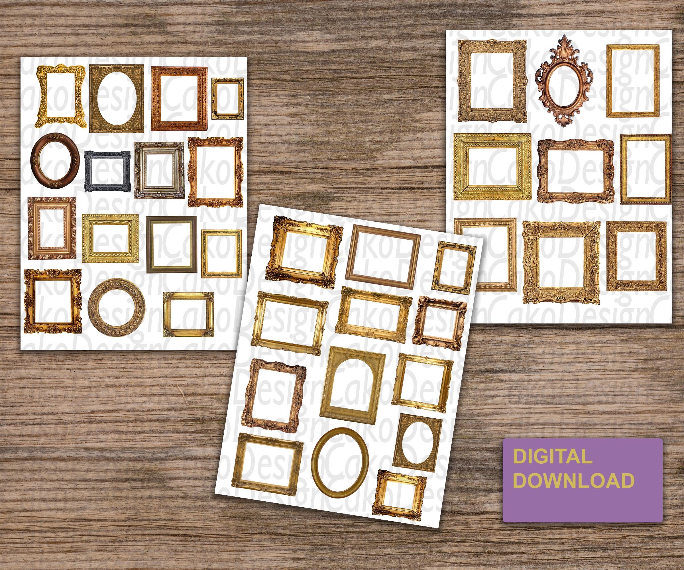 Antique Frames Collage Sheets, Frames Fussy Cut,frame Junk Journal - Etsy