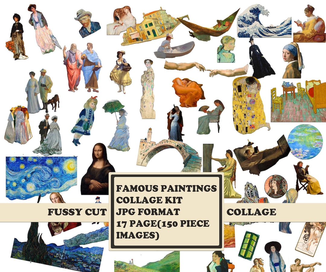 Famous Paintings Collage Sheets for Craft,junk Journal Kit,fussy Cuts ...
