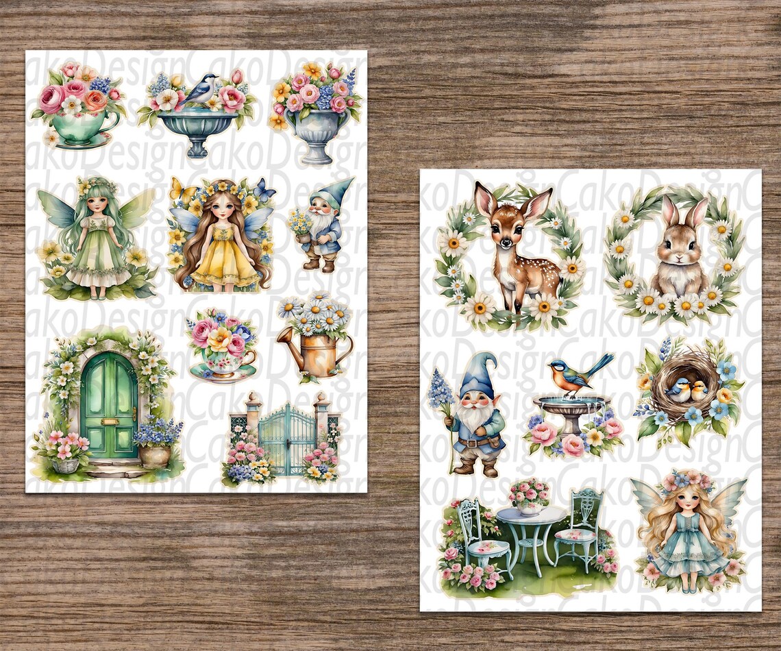 Spring Fairies and Secret Garden Fussy Cuts,spring Ephemera,junk ...