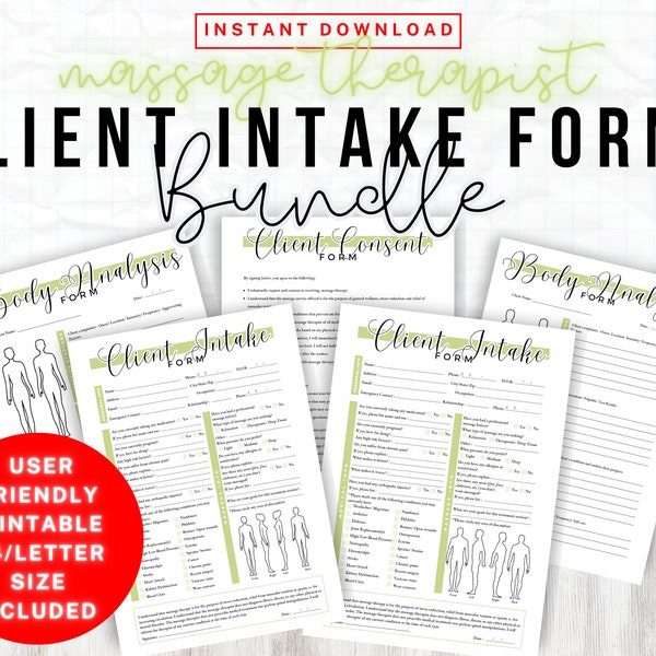 Massage Intake Form - Etsy