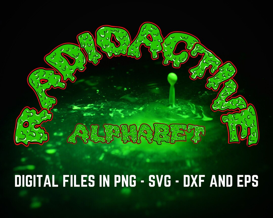 Radioactive Toxic Digital Alphabet. Letters and Numbers Clipart. - Etsy