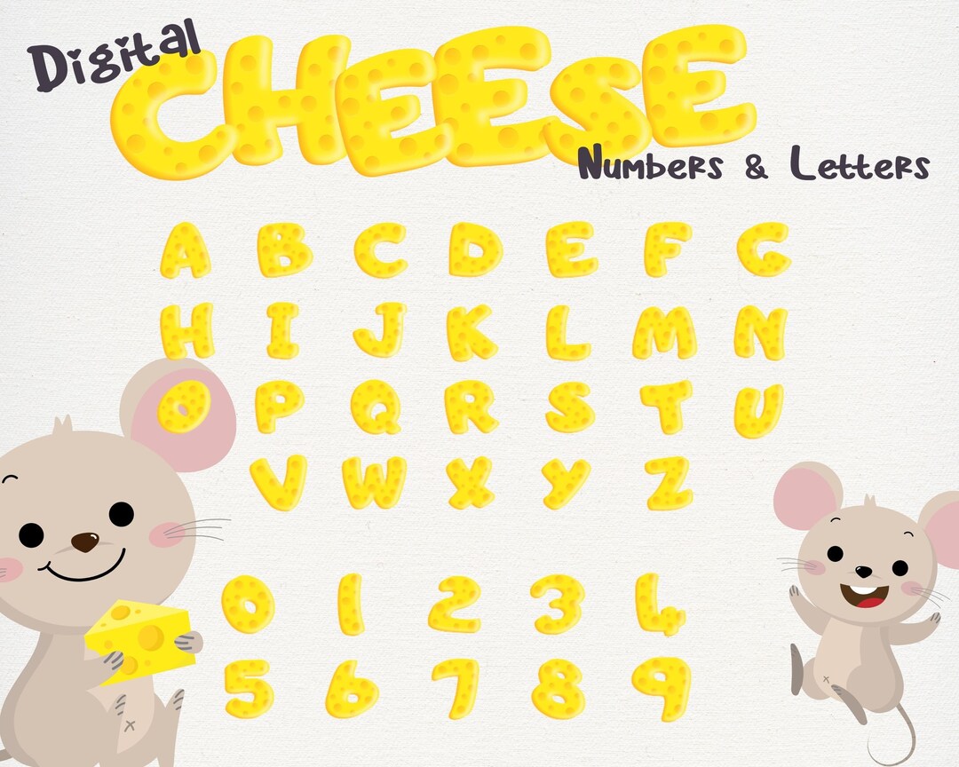 Cheese Alphabet Letters and Numbers in Png, SVG, Dxf and Eps. Svg ...