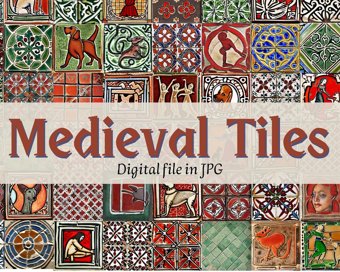 50 Medieval Inspired Digital Tiles in Jpg. Middle Age Clipart ...