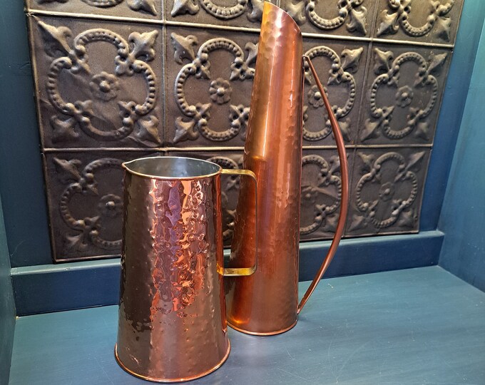 Copper Water Pitcher, CHOICE Copper Pitcher, Hammered Copper, Vintage ...