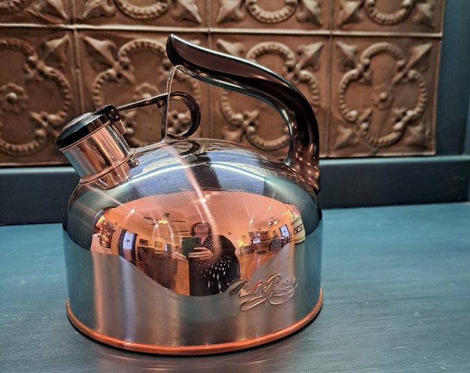 Copper Bottom Tea Kettle, Vintage 2 Quart Revere Ware Whistling Tea Pot ...
