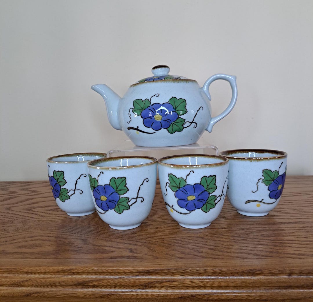 Teapot Set, Arita-yaki Hand Painted Floral Fine China Tea Set Service ...
