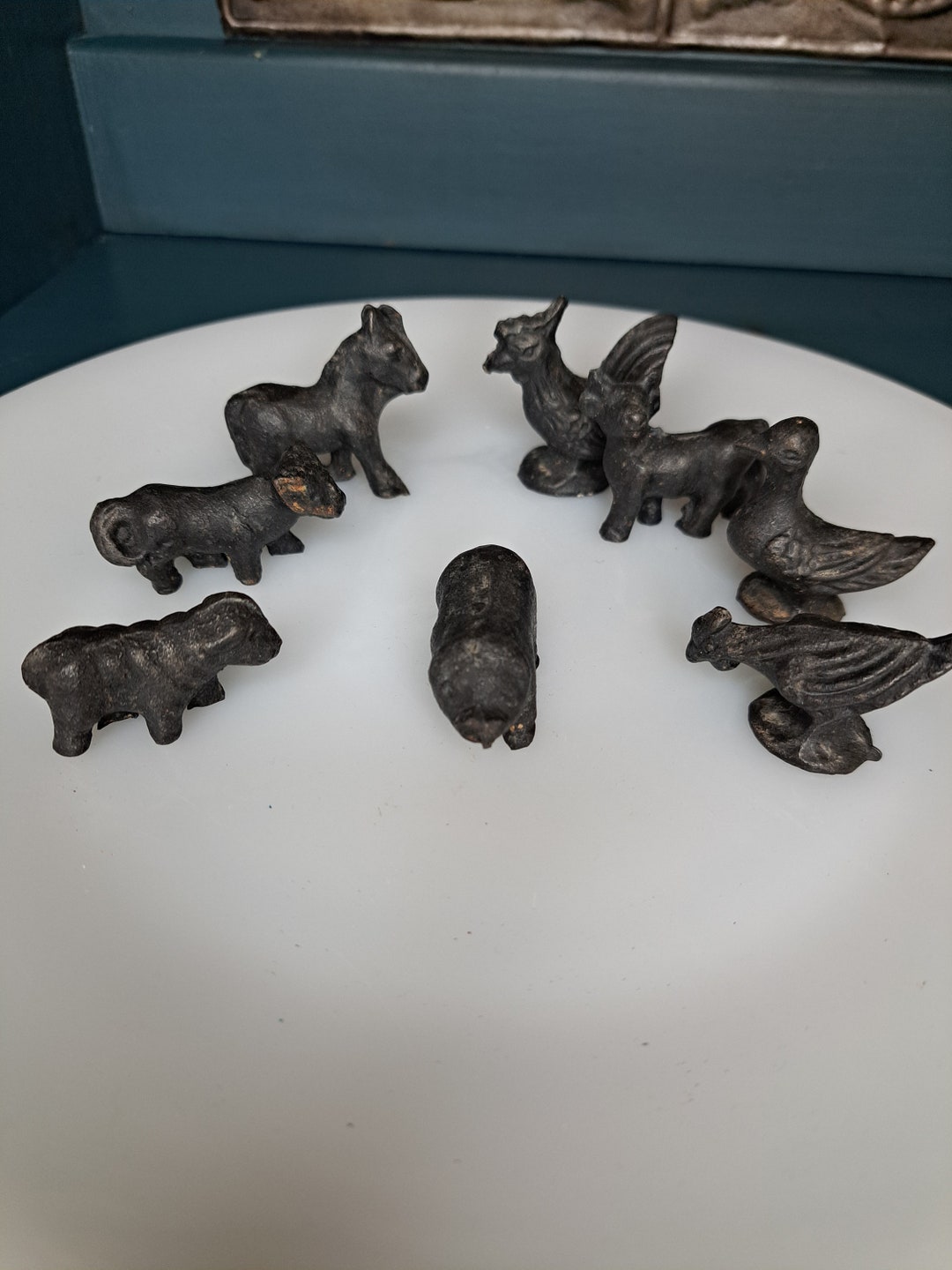Paper Weight, CHOICE, Vintage Barnyard Farm Animals Cast Iron ...