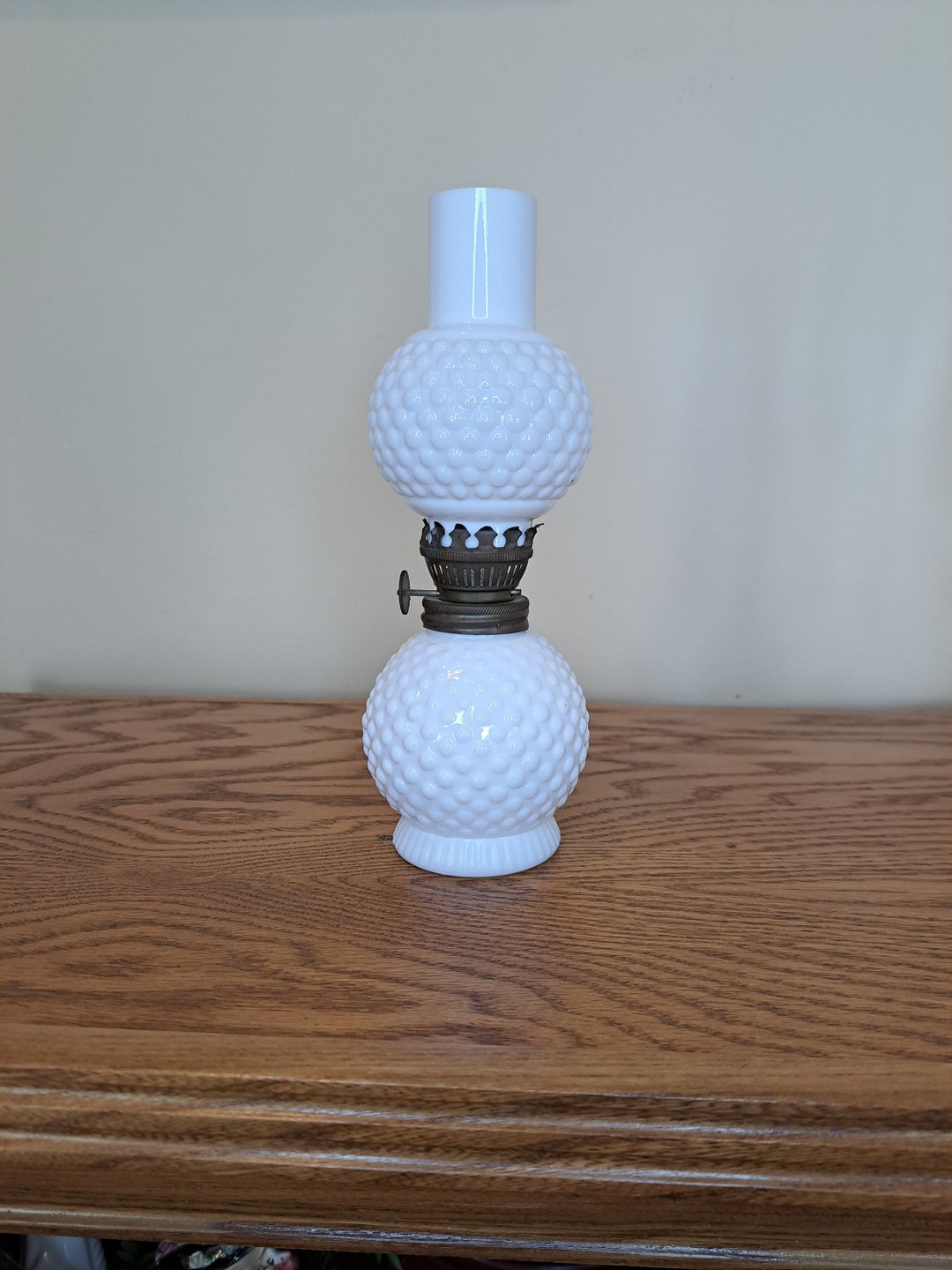 Milk Glass Hobnail Mini Oil Lamp, Milk Glass Mini Oil Lamp, Miniature ...