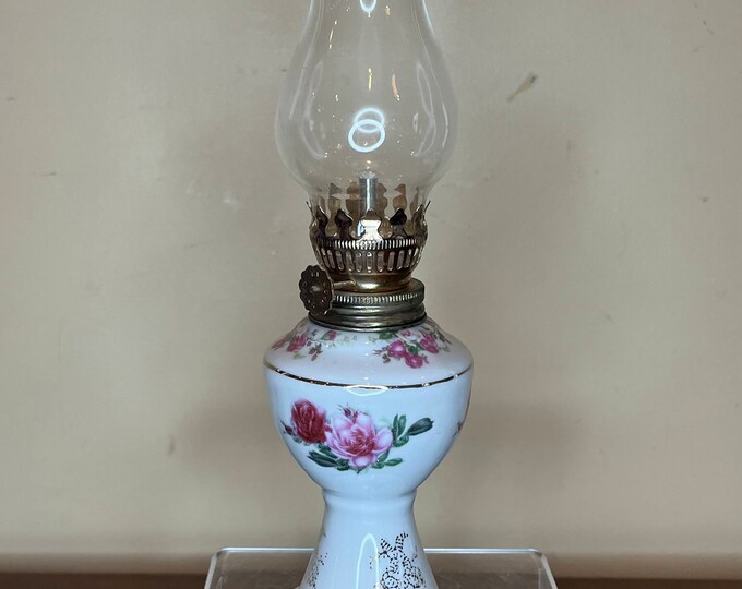Oil Lamp, Miniature Oil Lamp Hurricane Lamp, Rose Oil Lamp, Collector ...