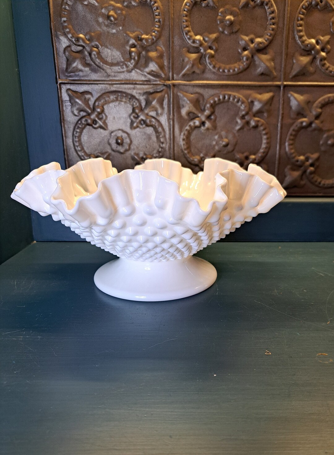 Fenton, Fenton Milk Glass, Fenton White Hobnail Milk Glass, Double ...