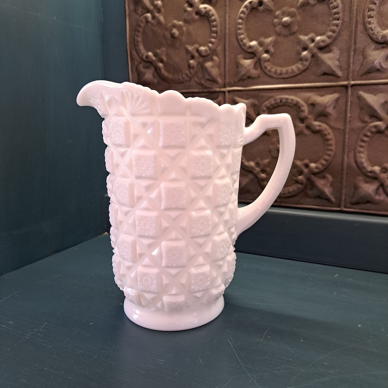 Milk Glass Pitcher - Etsy
