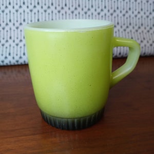 Fire King Blue and Black and Green and Black Coffee Mugs Pair - Etsy