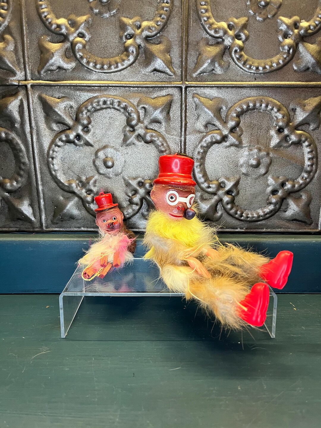 Dolls, Antique Toy Celluloid Monkeys, Pair of Hanging Monkeys, Bouncy ...