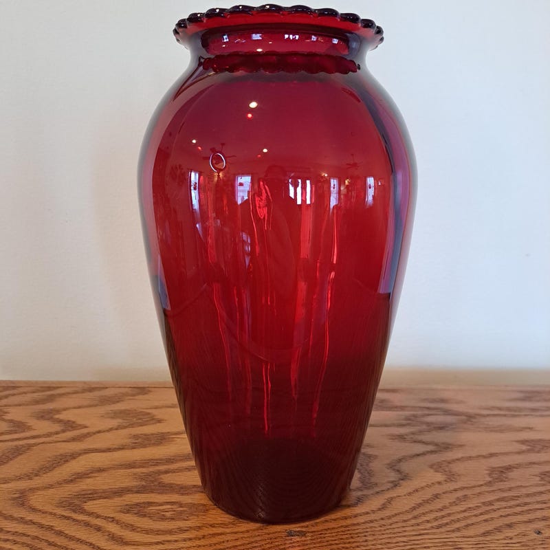 Red Glass Vases - Etsy