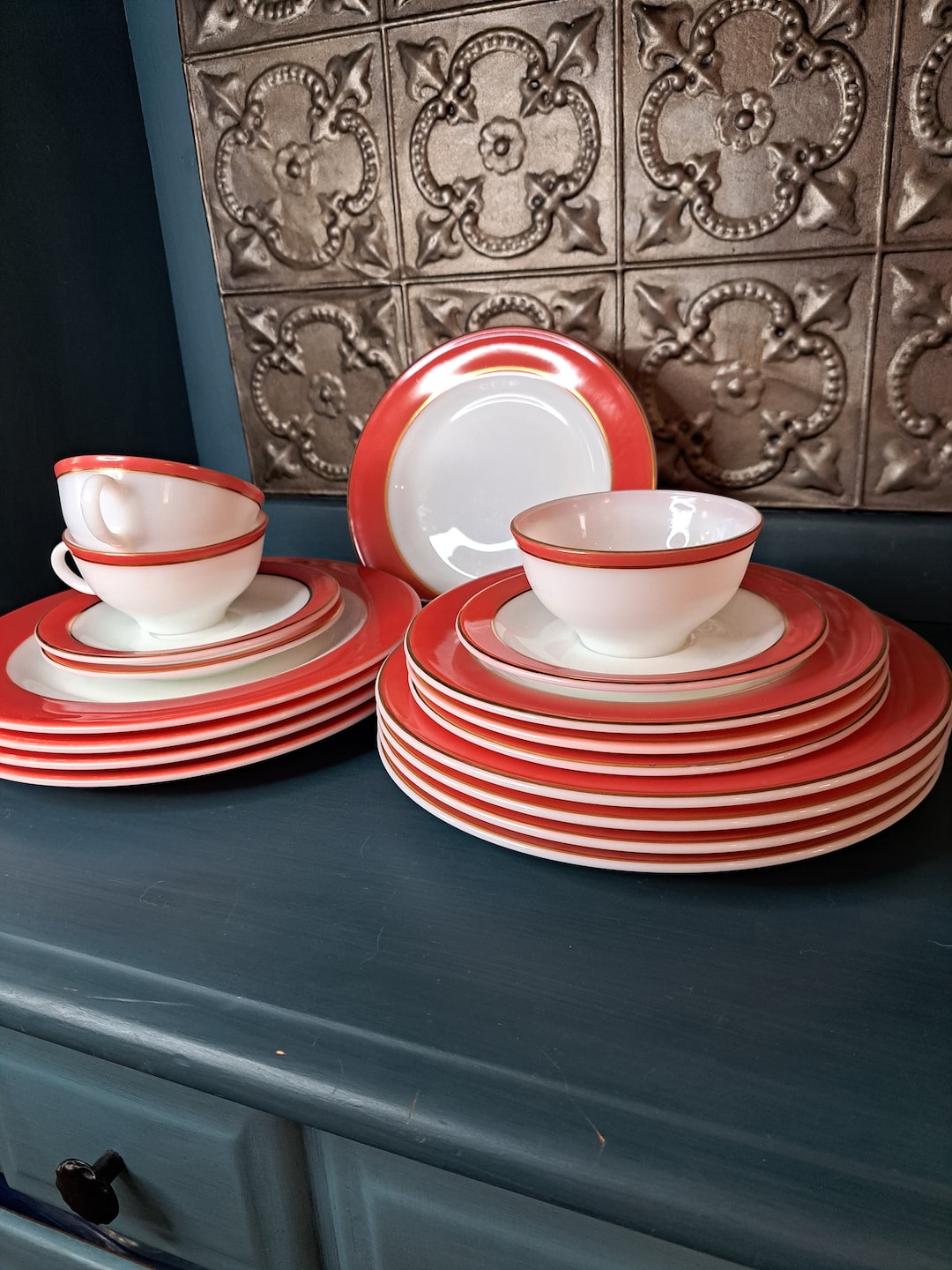 Pyrex Plate, Pyrex Teacup and Saucer, Vintage Pyrex Flamingo Pink Milk ...