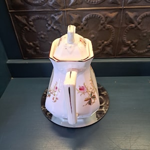 Teapot, Cottage Core Rose Ceramic Teapot, Vintage Teapot, Tea Party Red ...