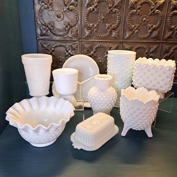 Large Milk Glass - Etsy