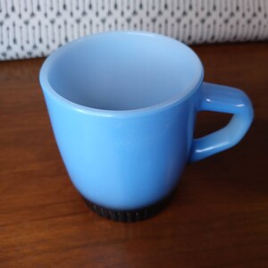 Fire King Blue and Black and Green and Black Coffee Mugs Pair - Etsy