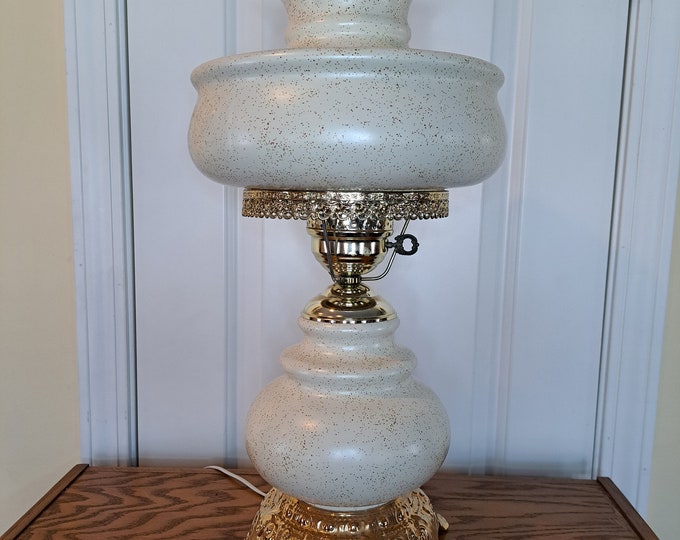 Lamp, Vintage Hurricane Lamp, Gone With the Wind Lamp, Gold Accent Lamp ...