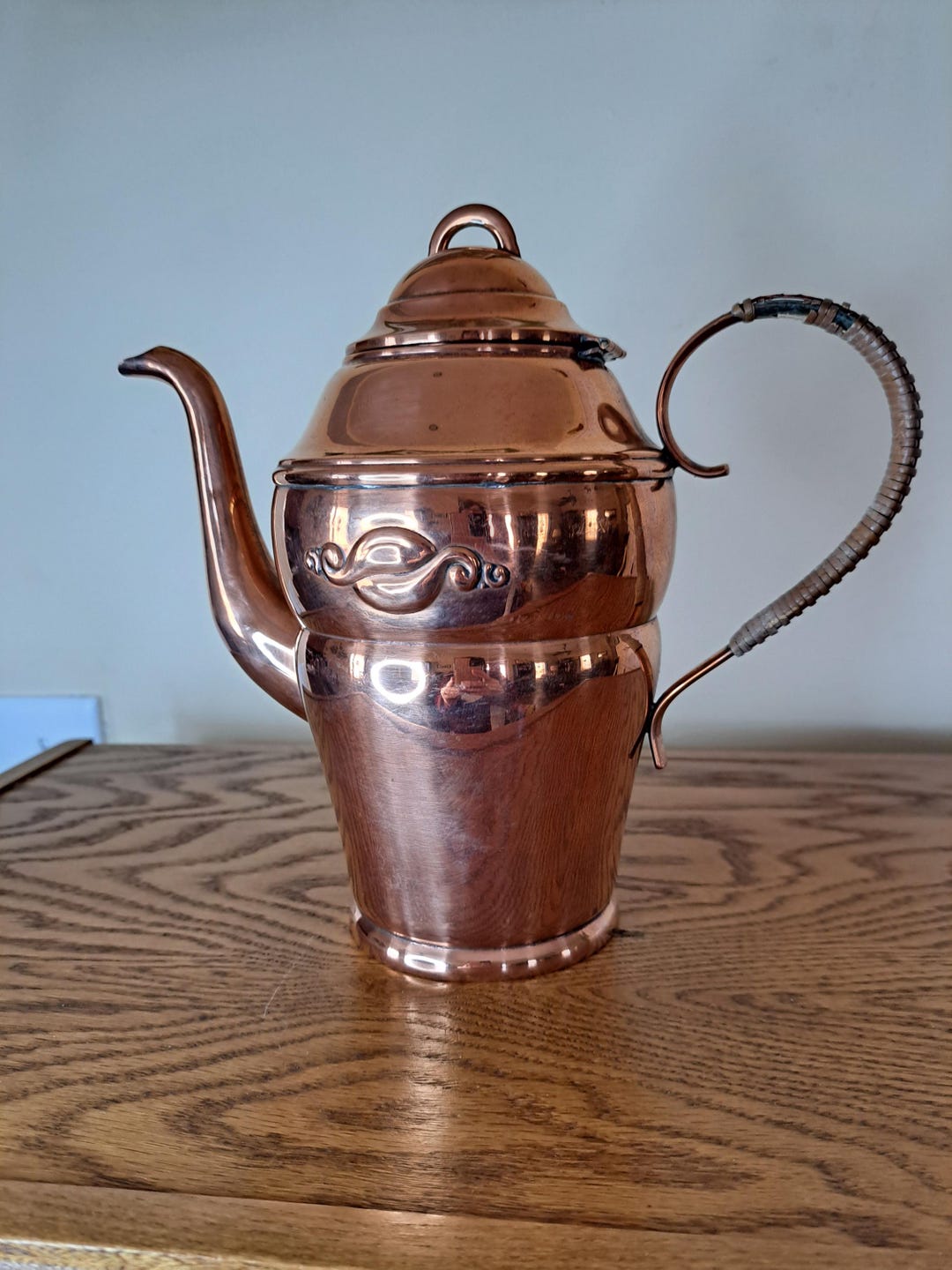 Copper Coffee Pot, Copper and Brass Pot, READ Full Description, Vintage ...