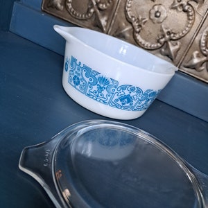 Pyrex, Vintage 473 Horizon Blue Pyrex ,1 Quart Round Casserole Dish ...