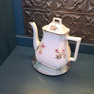 Teapot, Cottage Core Rose Ceramic Teapot, Vintage Teapot, Tea Party Red ...