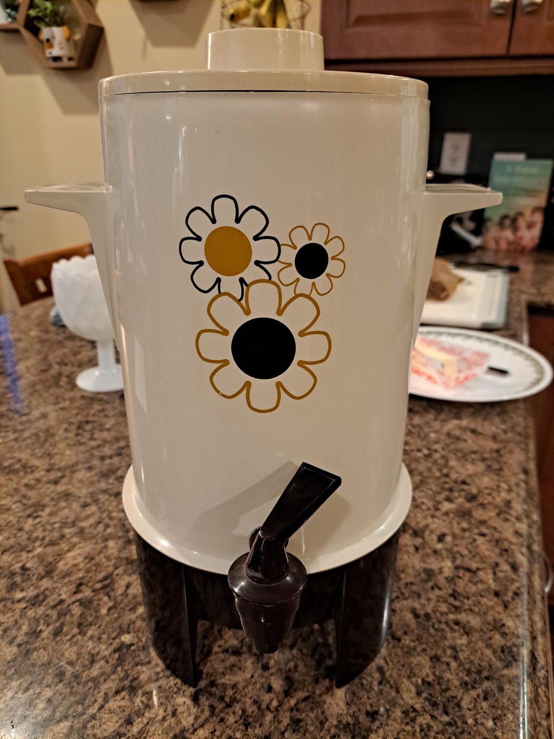 Coffee Percolator, Beige With Yellow and Brown Flowers - Etsy