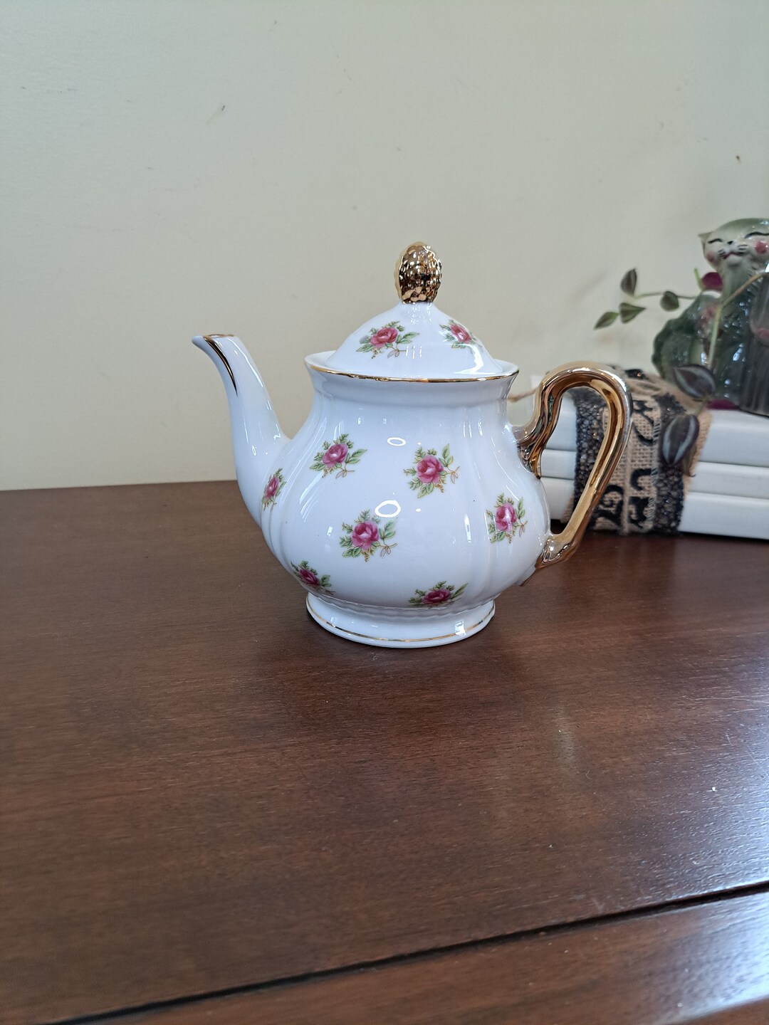 Teapot, Chelsea Cottage Core Rose Ceramic Teapot, Vintage Teapot, Tea ...