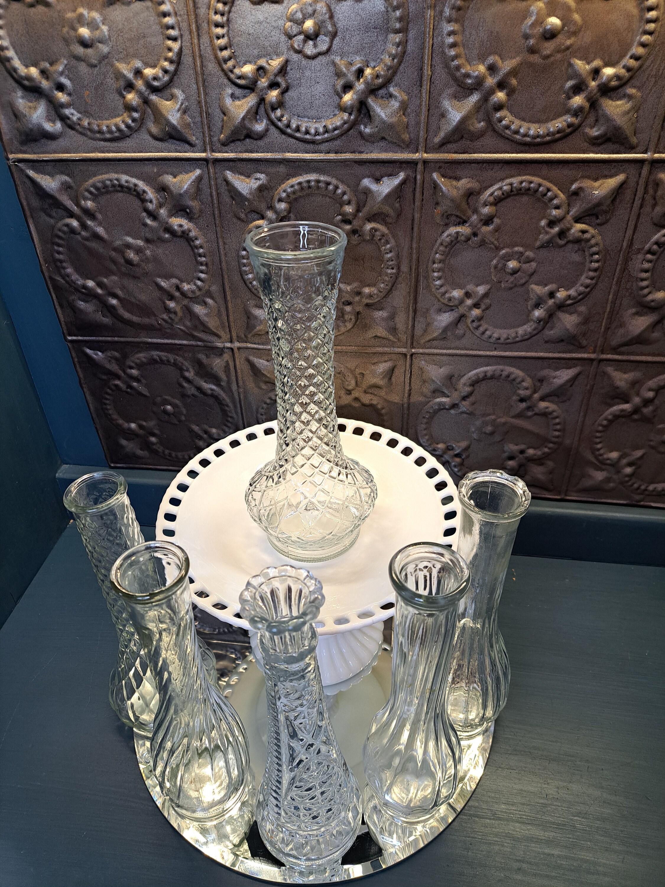 Vase, CHOICE, Cut Glass Flower Bud Vase, Small Glass Pedestal Vase ...