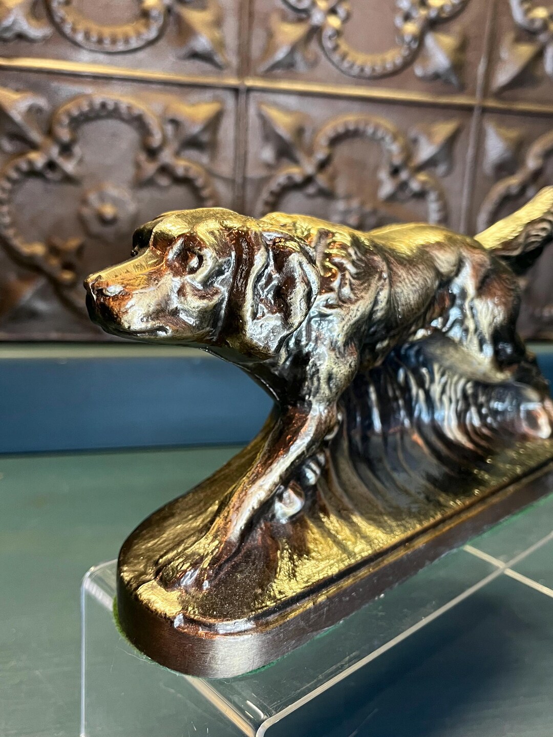 Bookends, Bronze Dog Bookends, Vintage Pointer Hunting Dog Bookends ...