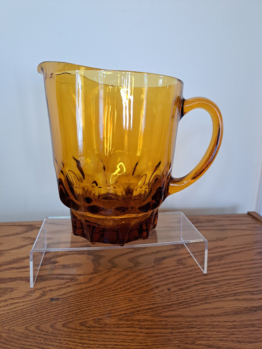 Pitcher, Vintage Hazel Atlas Amber Lemonade Pitcher, Retro Topaz Yellow ...