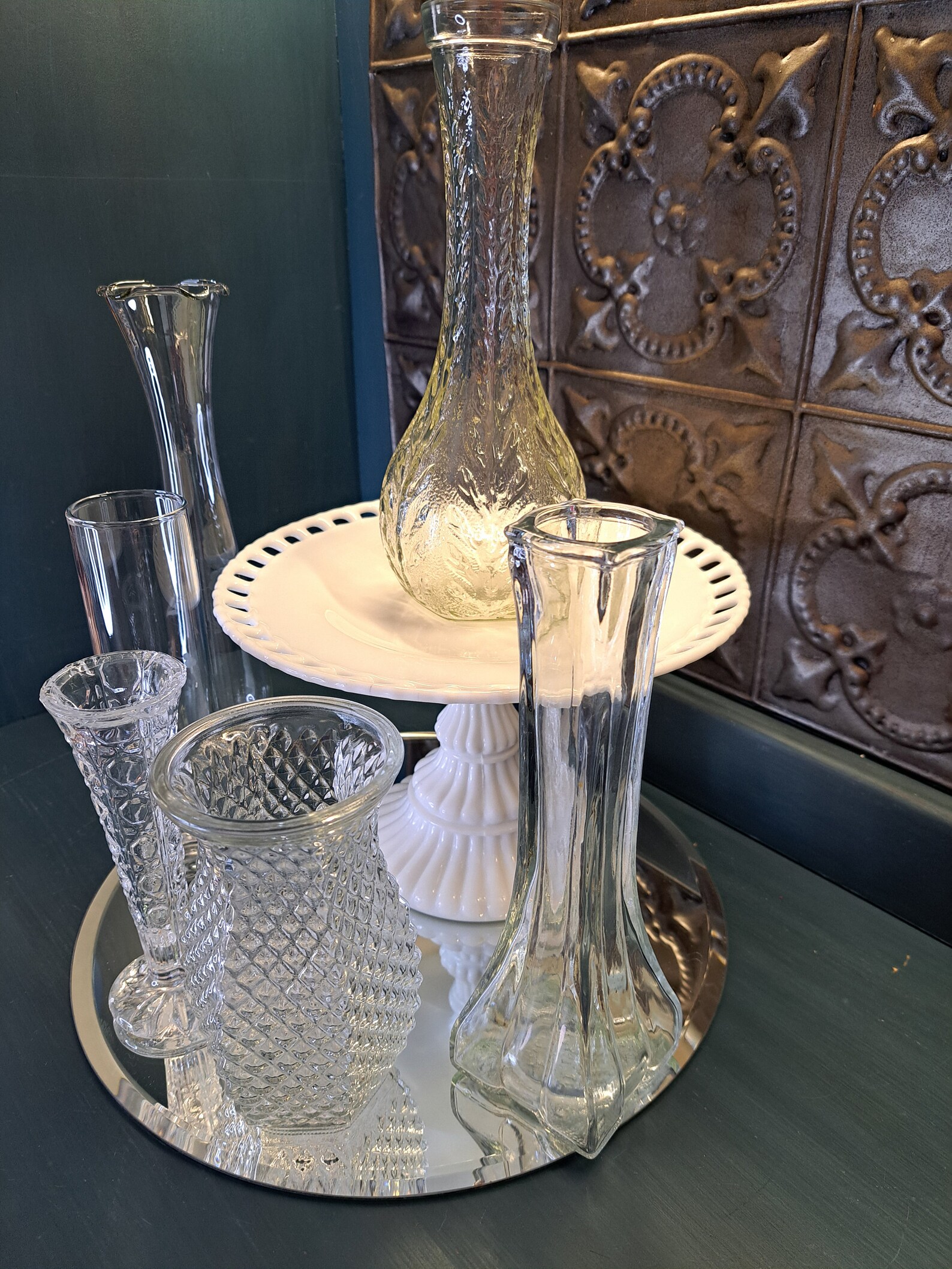 Vase, CHOICE, Cut Glass Flower Bud Vase, Small Glass Pedestal Vase ...