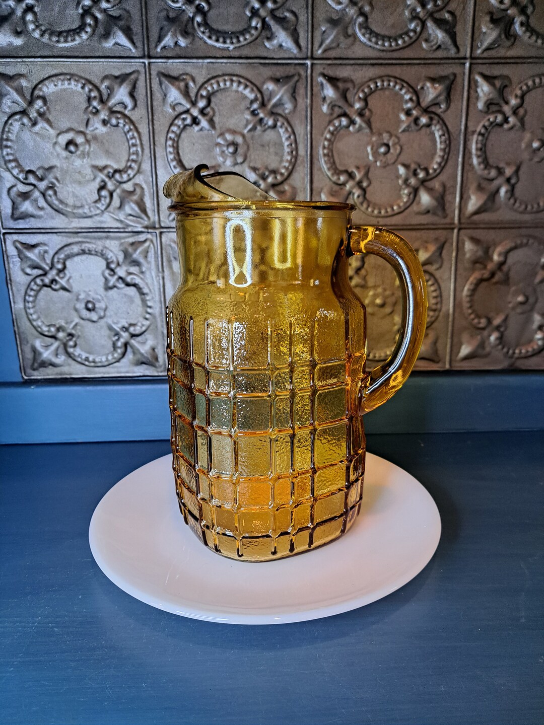 Pitcher Vintage Anchor Hocking Amber Lemonade Pitcher Retro - Etsy