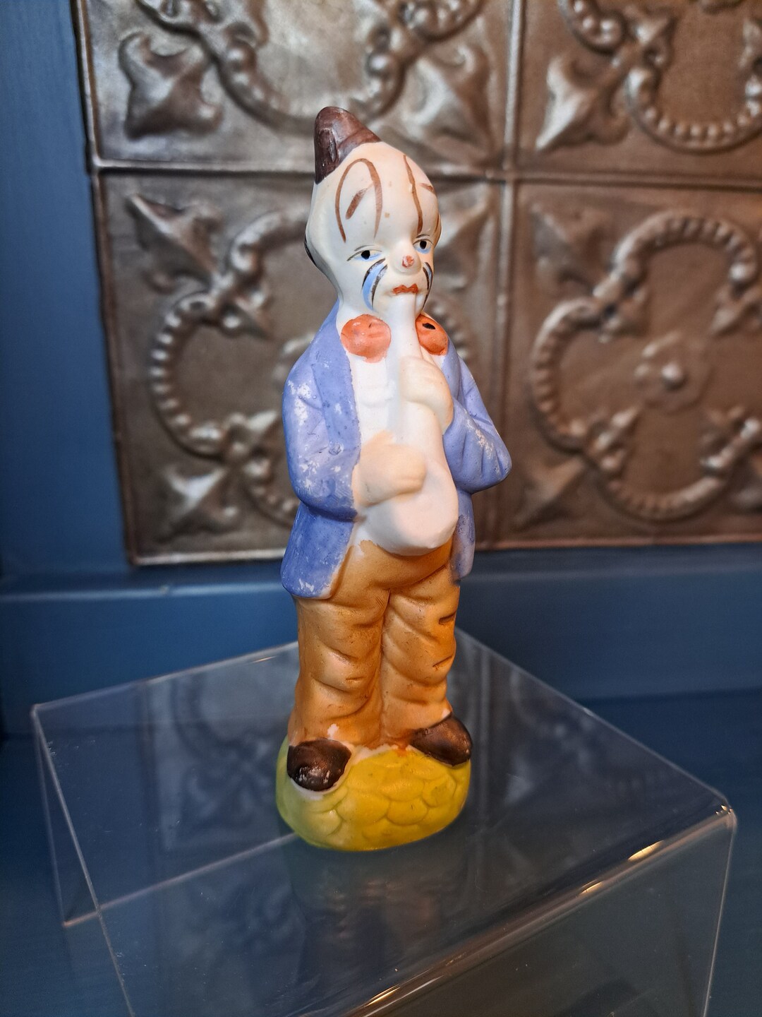 Clown Clown With Musical Instrument 5 Inches Tall Vintage - Etsy