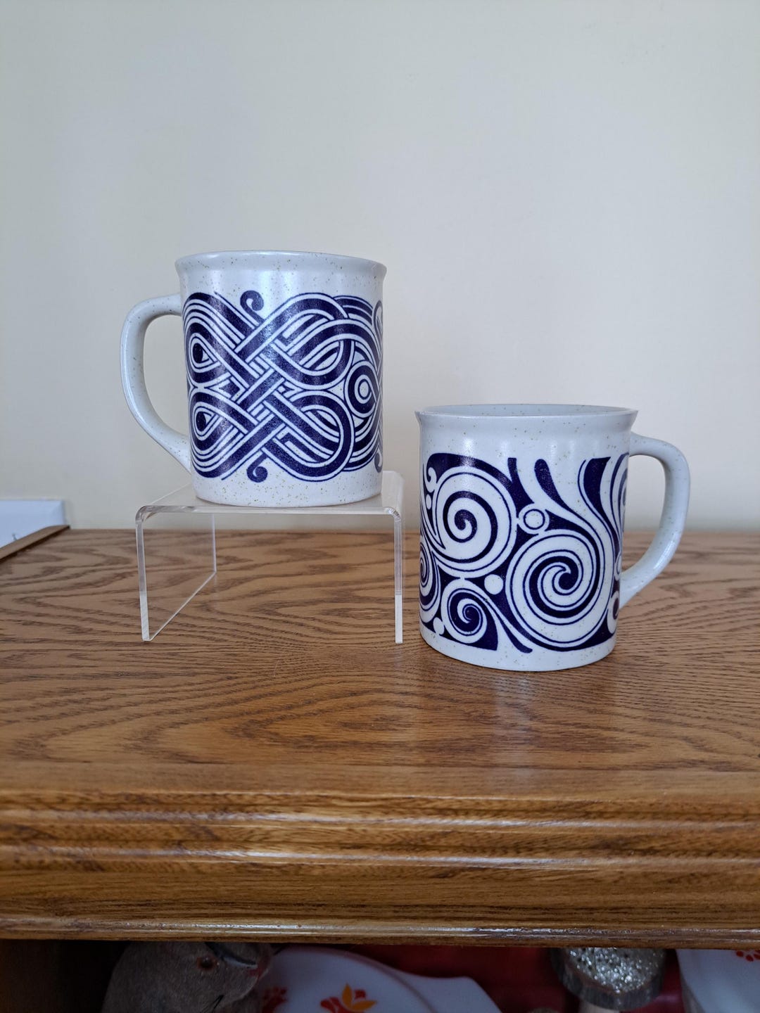Coffee Cup, Coffee Mug, Blue and White Mugs, Made in Japan, Celtic Knot ...