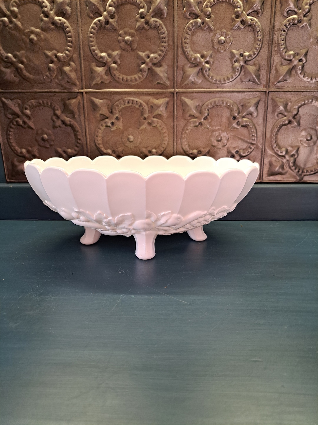 Milk Glass Fruit Bowl Fruit Bowl Indiana Glass Co Garland Oval