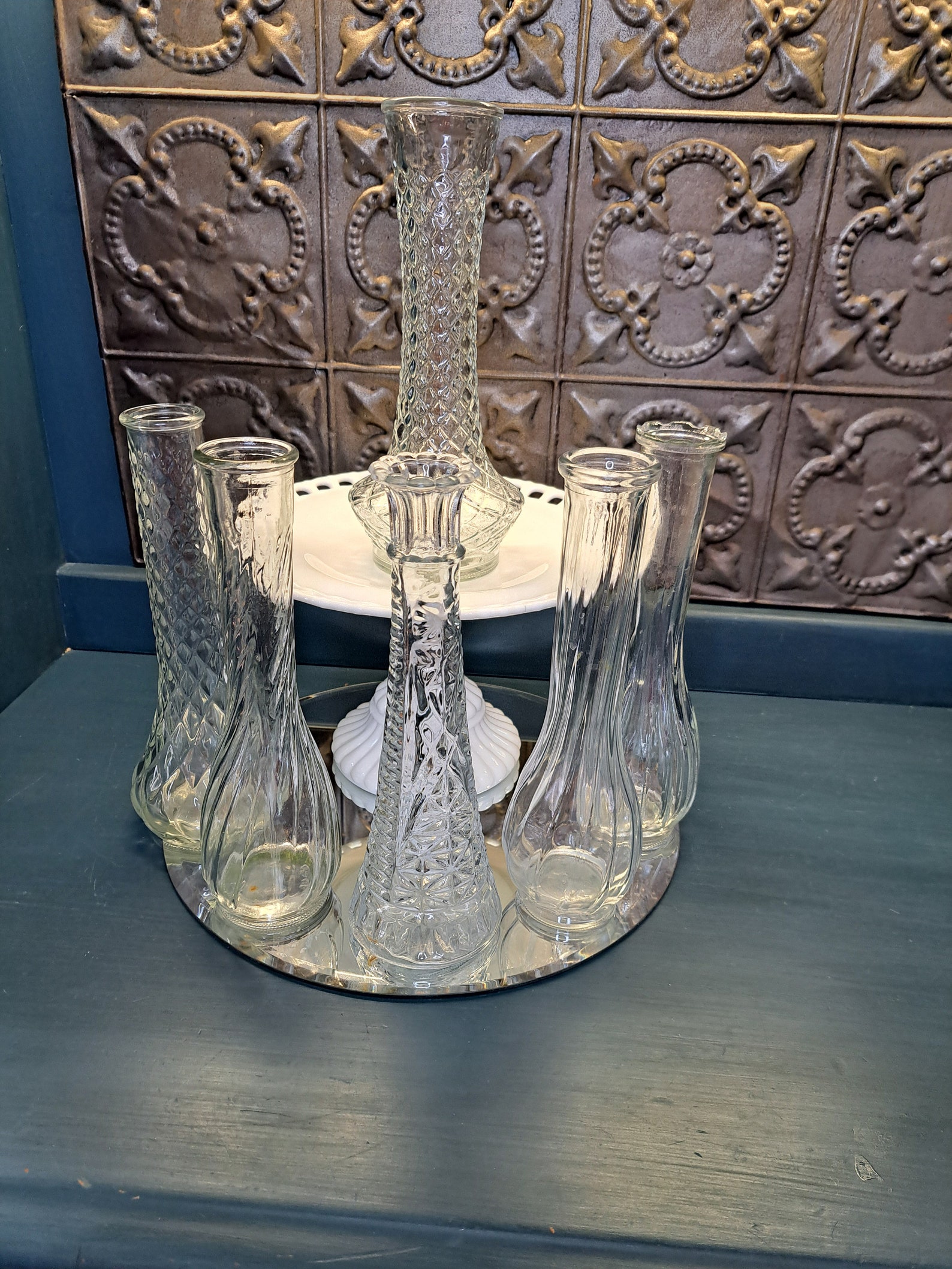 Vase, CHOICE, Cut Glass Flower Bud Vase, Small Glass Pedestal Vase ...